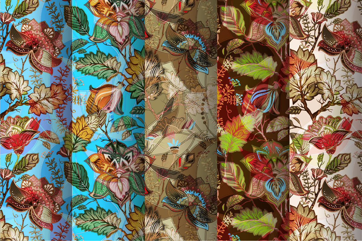 5 Fine Floral Patterns, a Pattern Graphic by Sunny_Lion