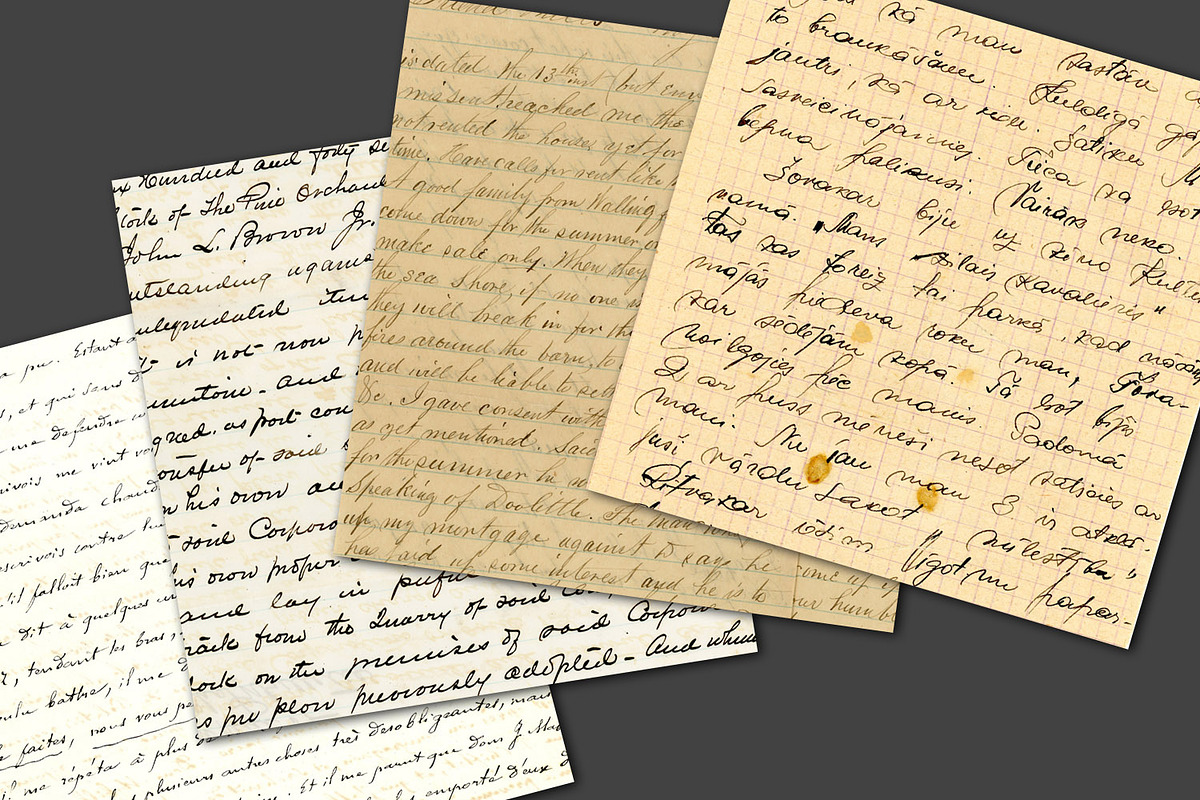 Vintage Handwriting Digital Paper, a Texture Graphic by Digital Curio