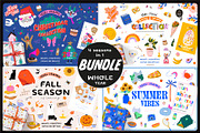 Cool Four Seasons BUNDLE, a Seasonal Illustration by Ruslana Lubenets