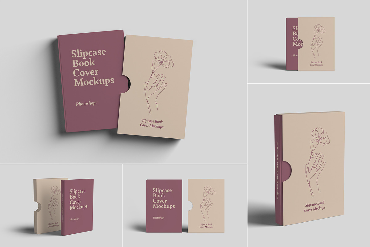 Slipcase Book Cover Mockups, a Print Template by artimasa