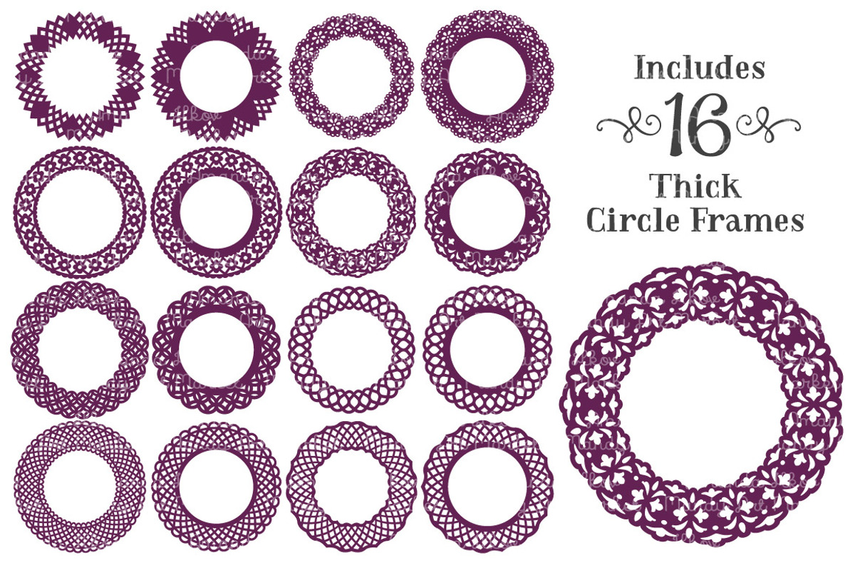 Plum Lace Vector Frames, an Illustration by Amanda Ilkov