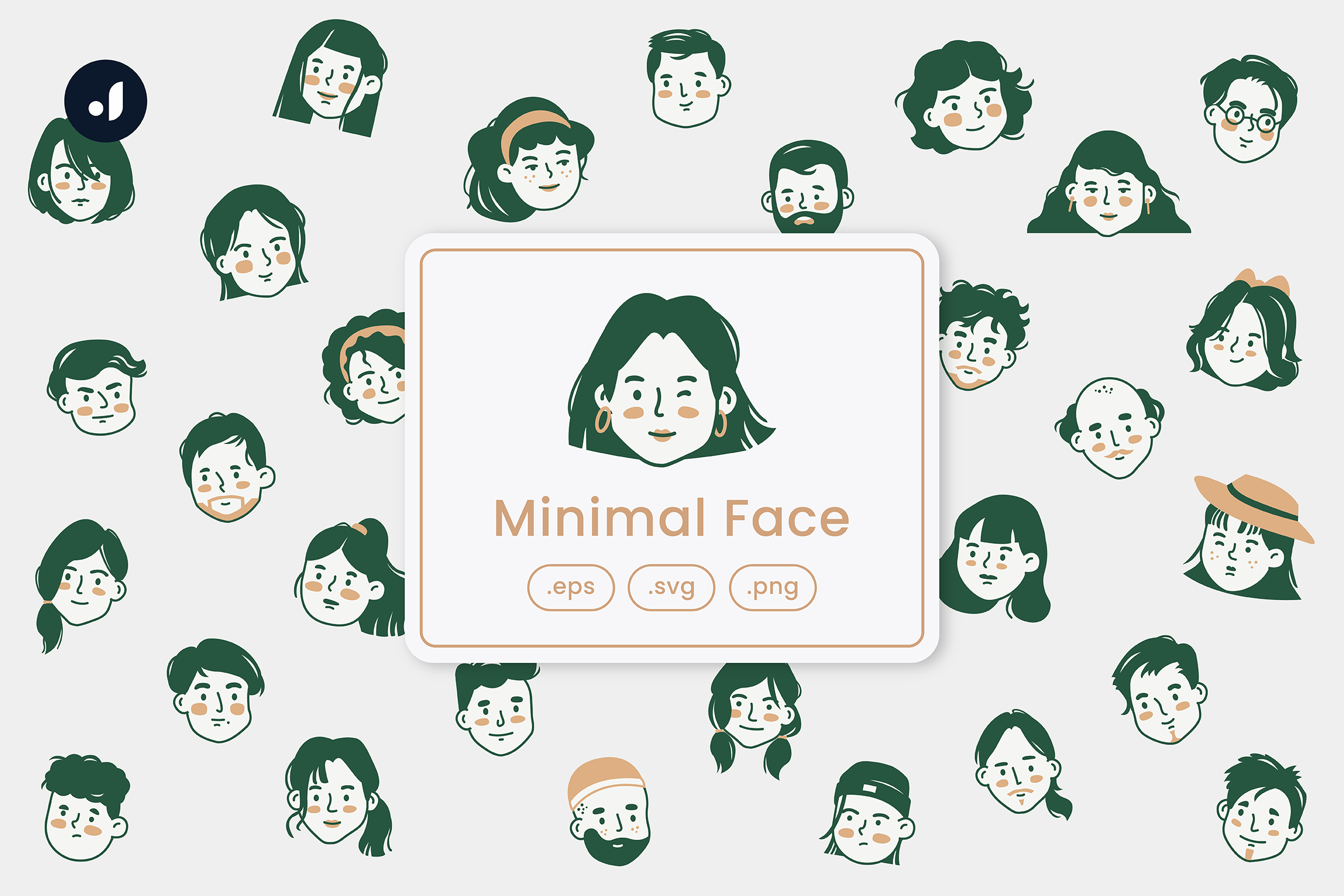 Minimal Face Illustration | Creative Market