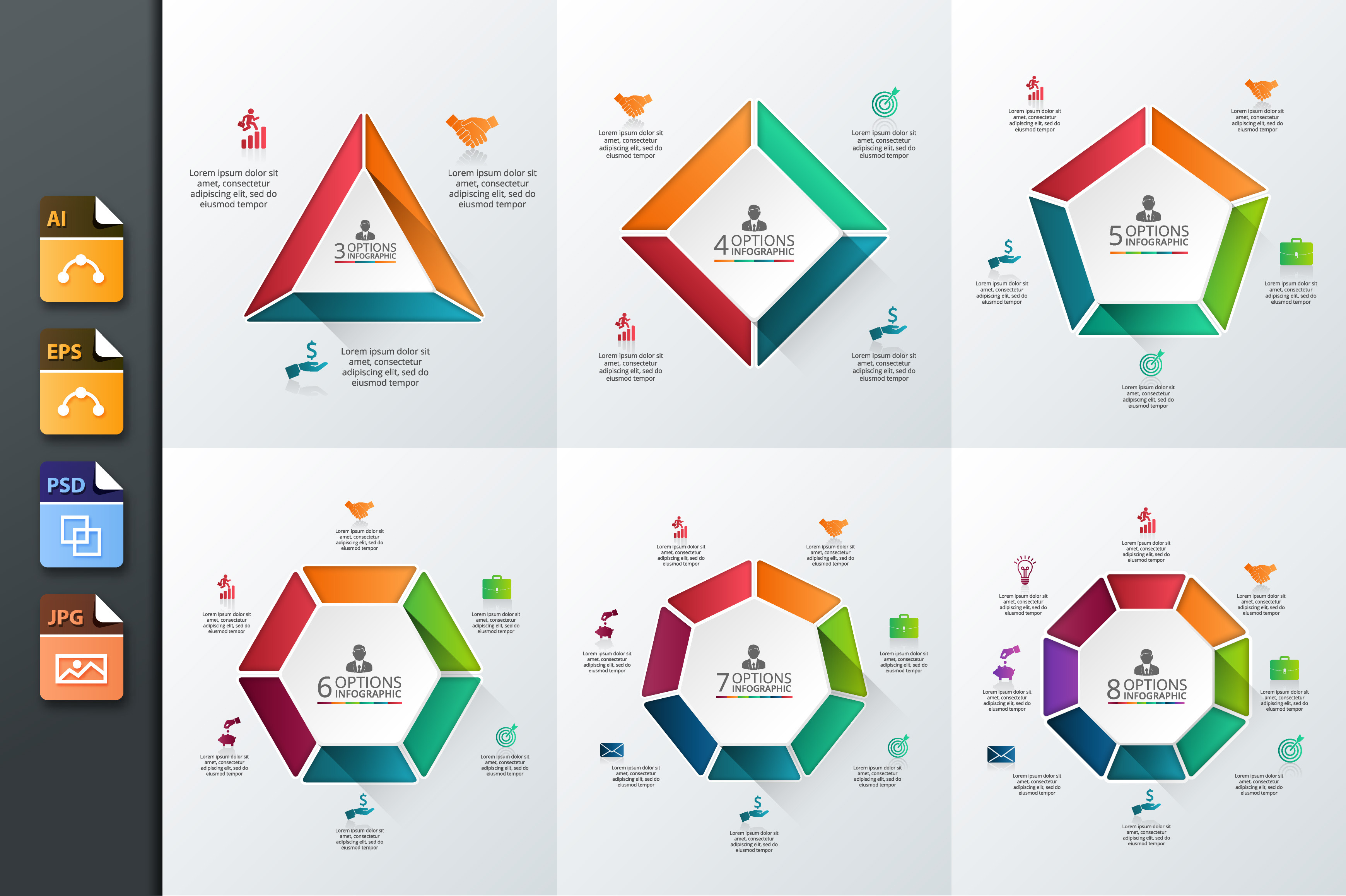 Infographics template set v.10, a Presentation Template by Abert