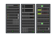 Set of computer server, a Technology Illustration by AlexZeL