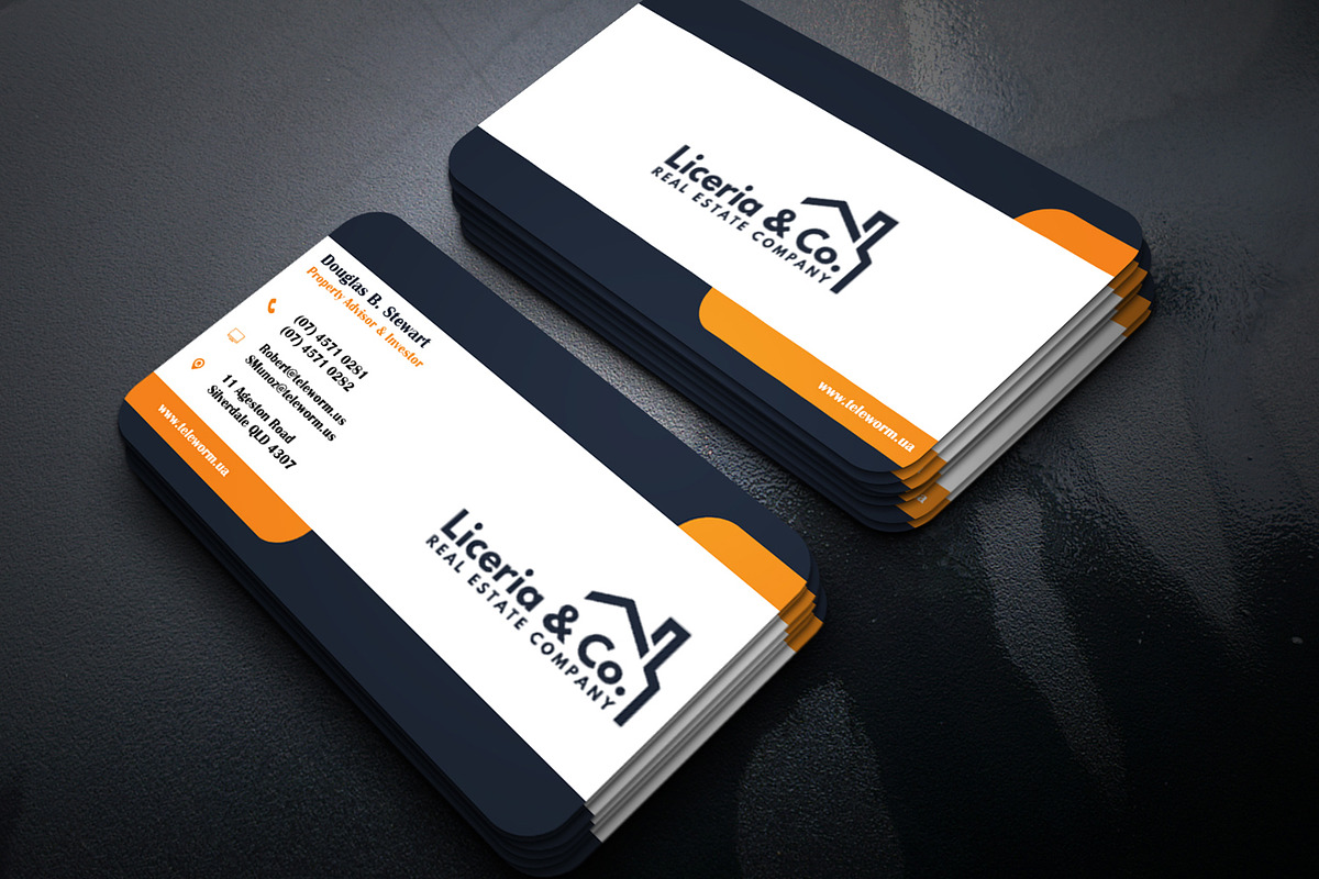 Double Business Card PSD Template