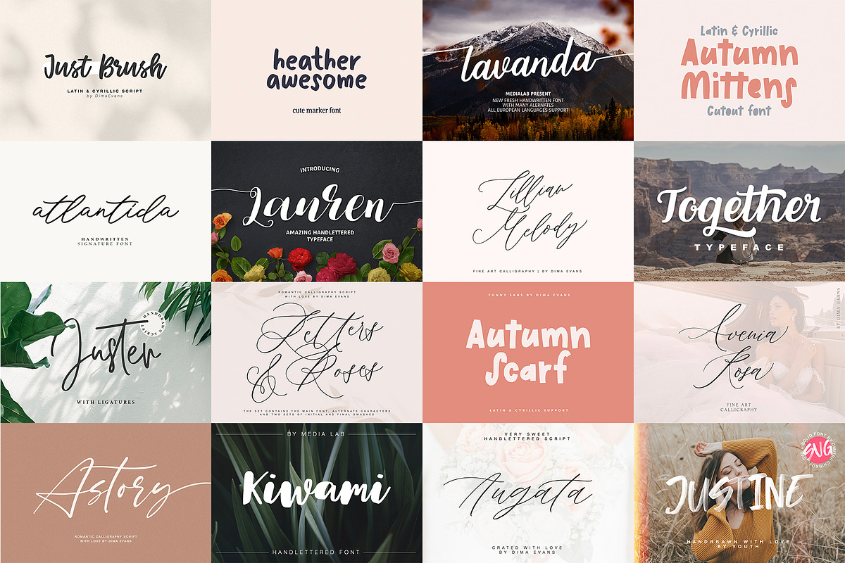 ALL MY FONTS Bundle, a Handwritten Font by supfonts