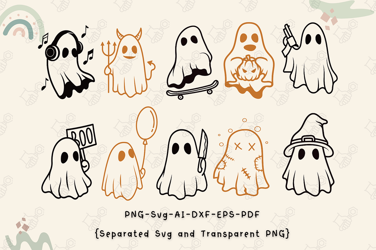 Cute Ghost SVG, Halloween Ghost SVG | Creative Market
