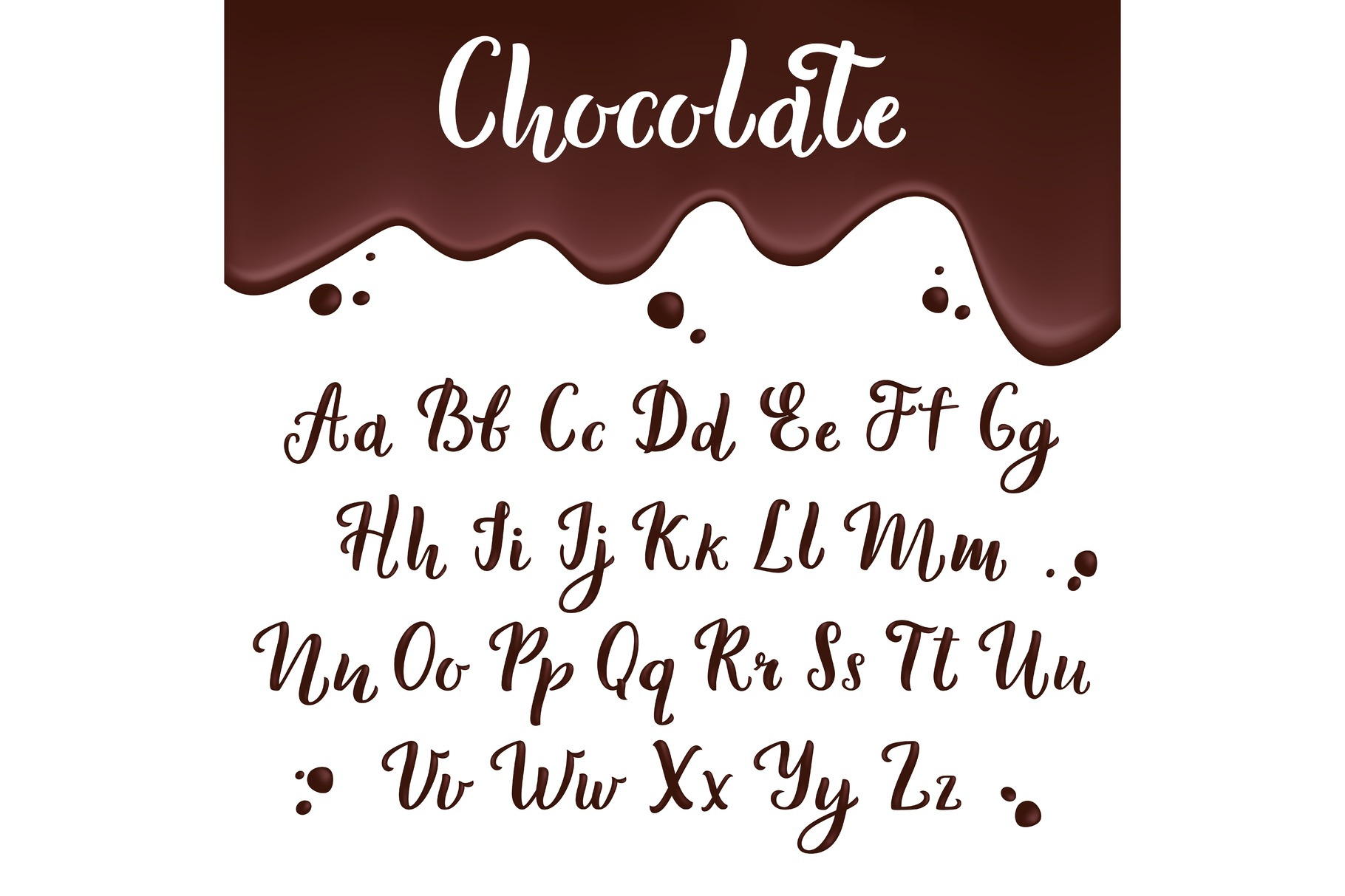 chocolate alphabet. calligraphic, a Texture Illustration by Multigon