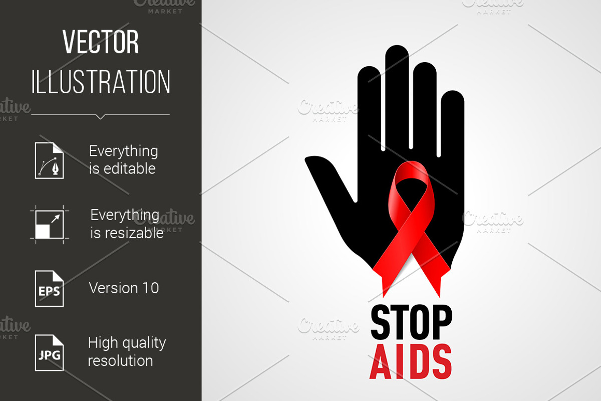 Stop AIDS sign., a Background Graphic by DvargShop