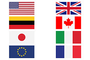 G8 countries flags, an Object Graphic by Viktorijareut