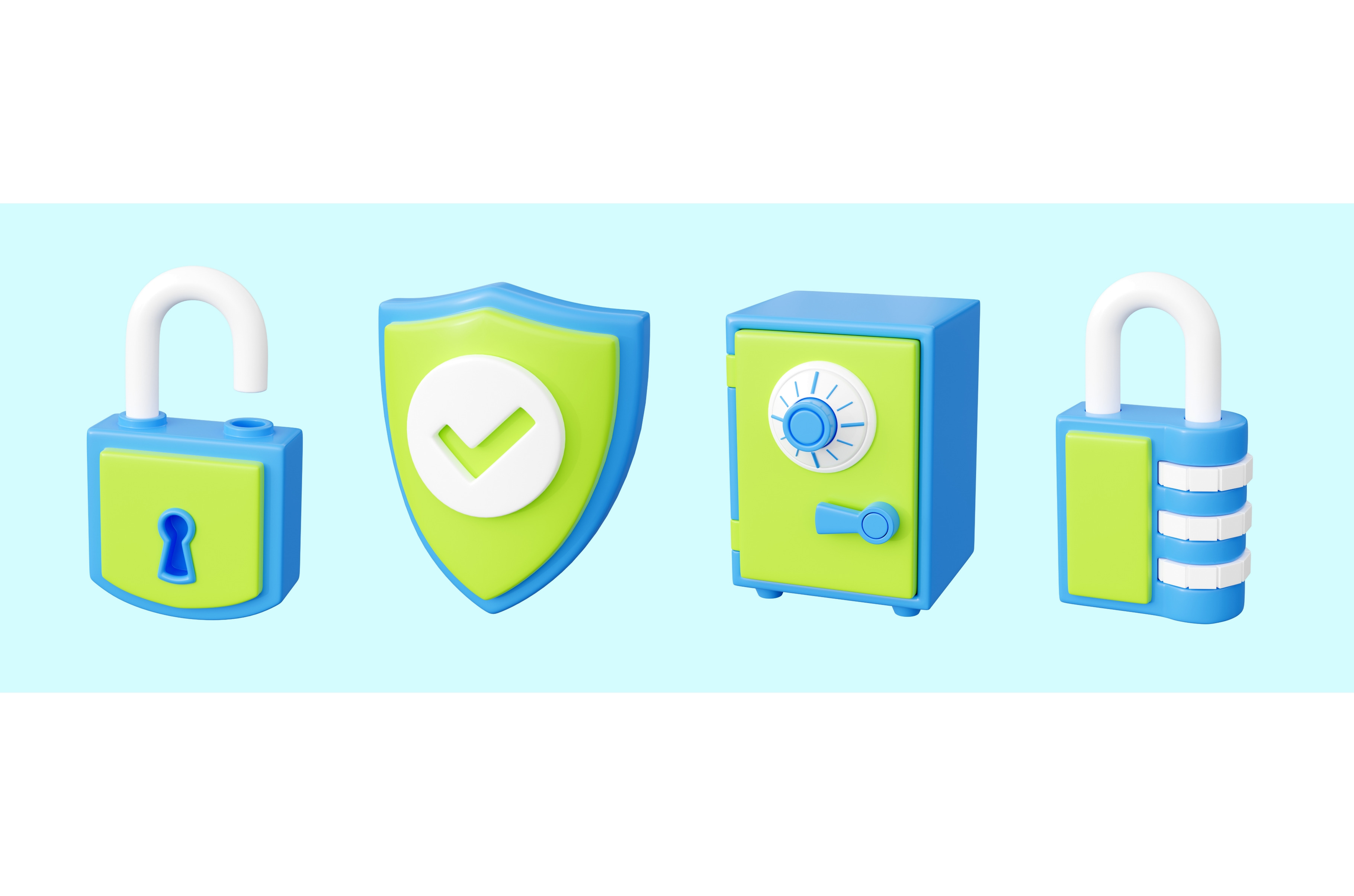 Secure and personal data and | 3D Objects ~ Creative Market