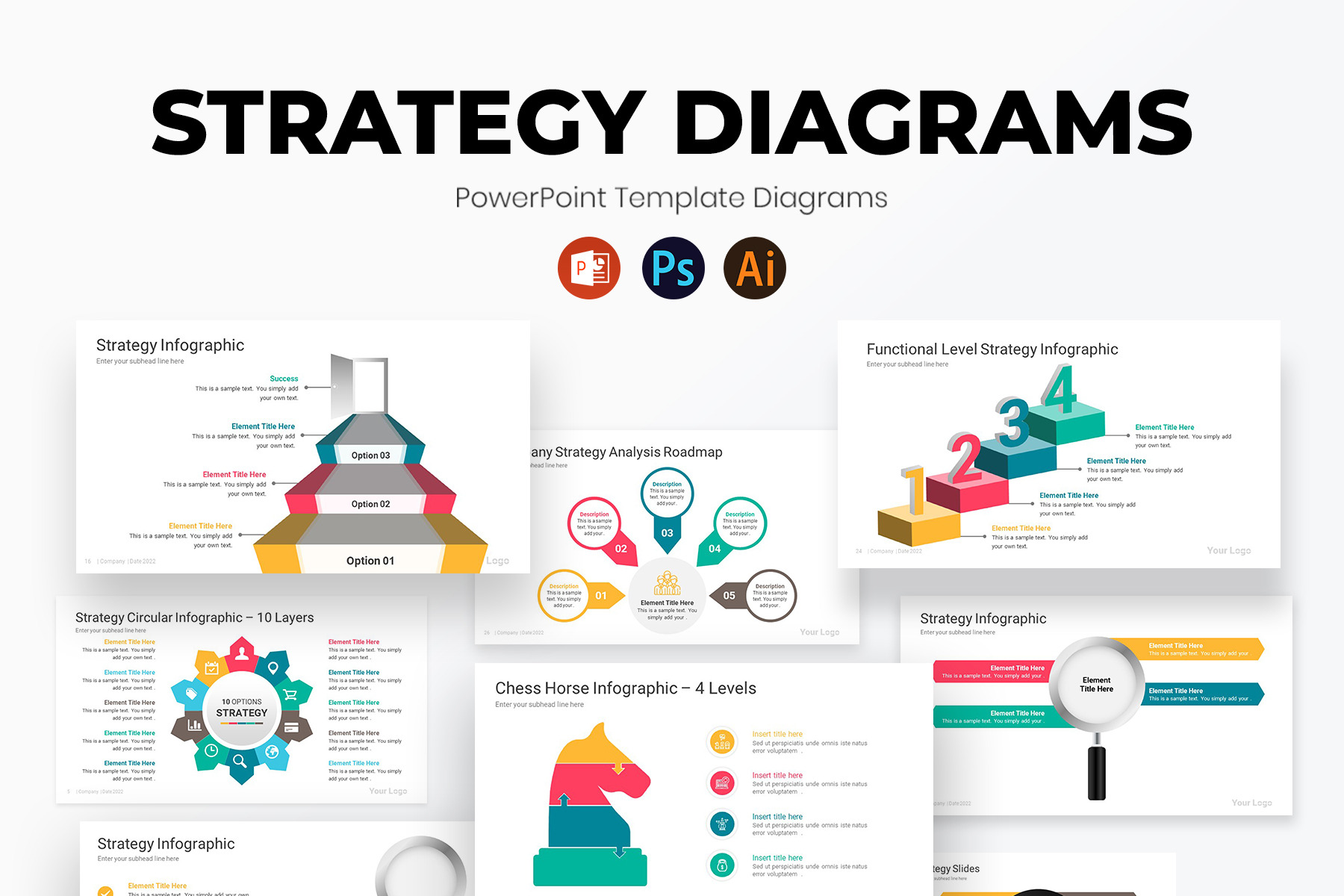 Strategy PowerPoint Diagrams, a Presentation Template by SlideOne