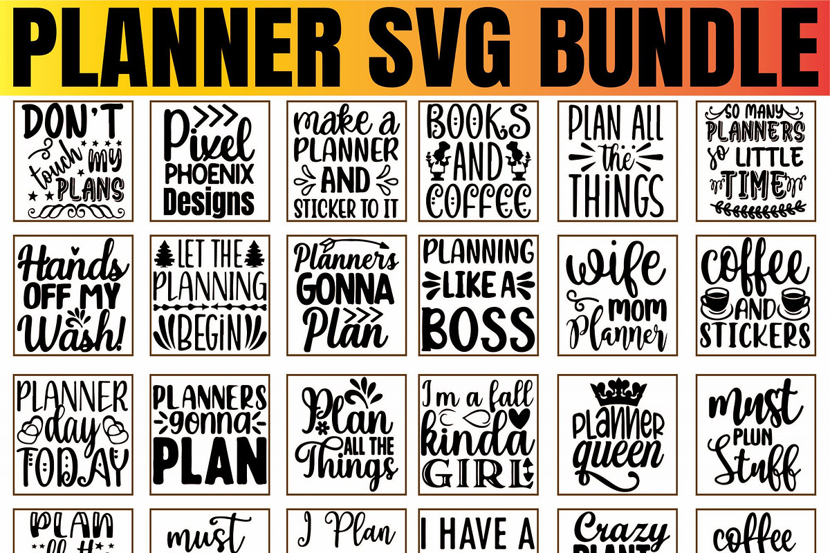 Planner Svg Bundle, Positive Quote Svg