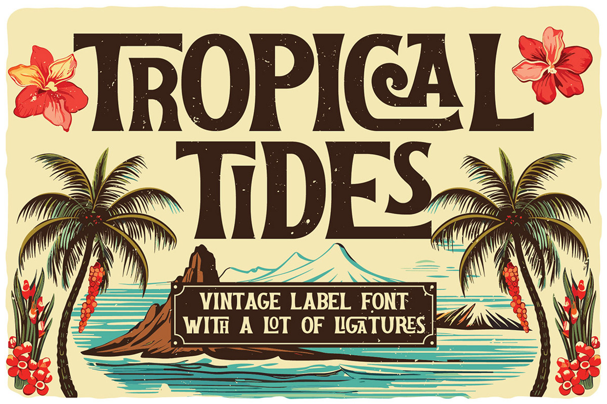 Tropical Tides Vintage Label Font | Creative Market
