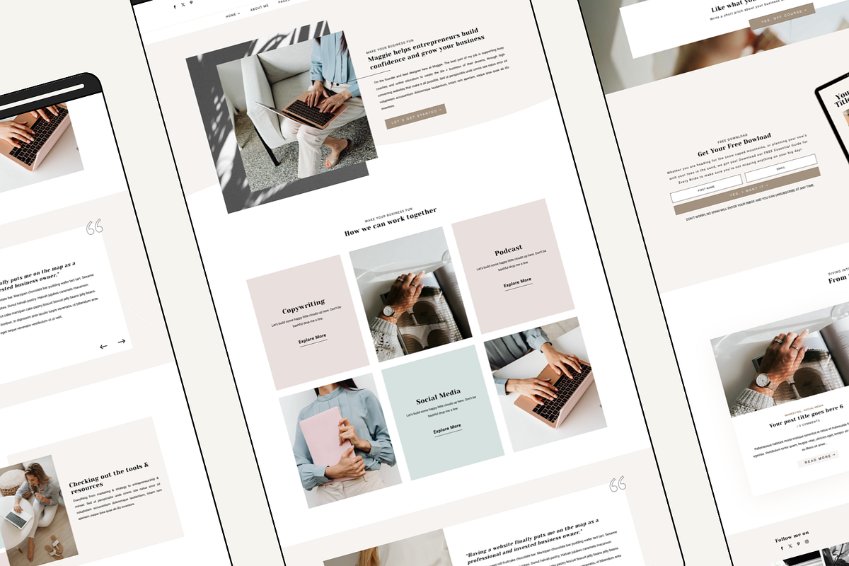 Coaching WordPress Theme Maggie, a WordPress Template by Lovely Confetti