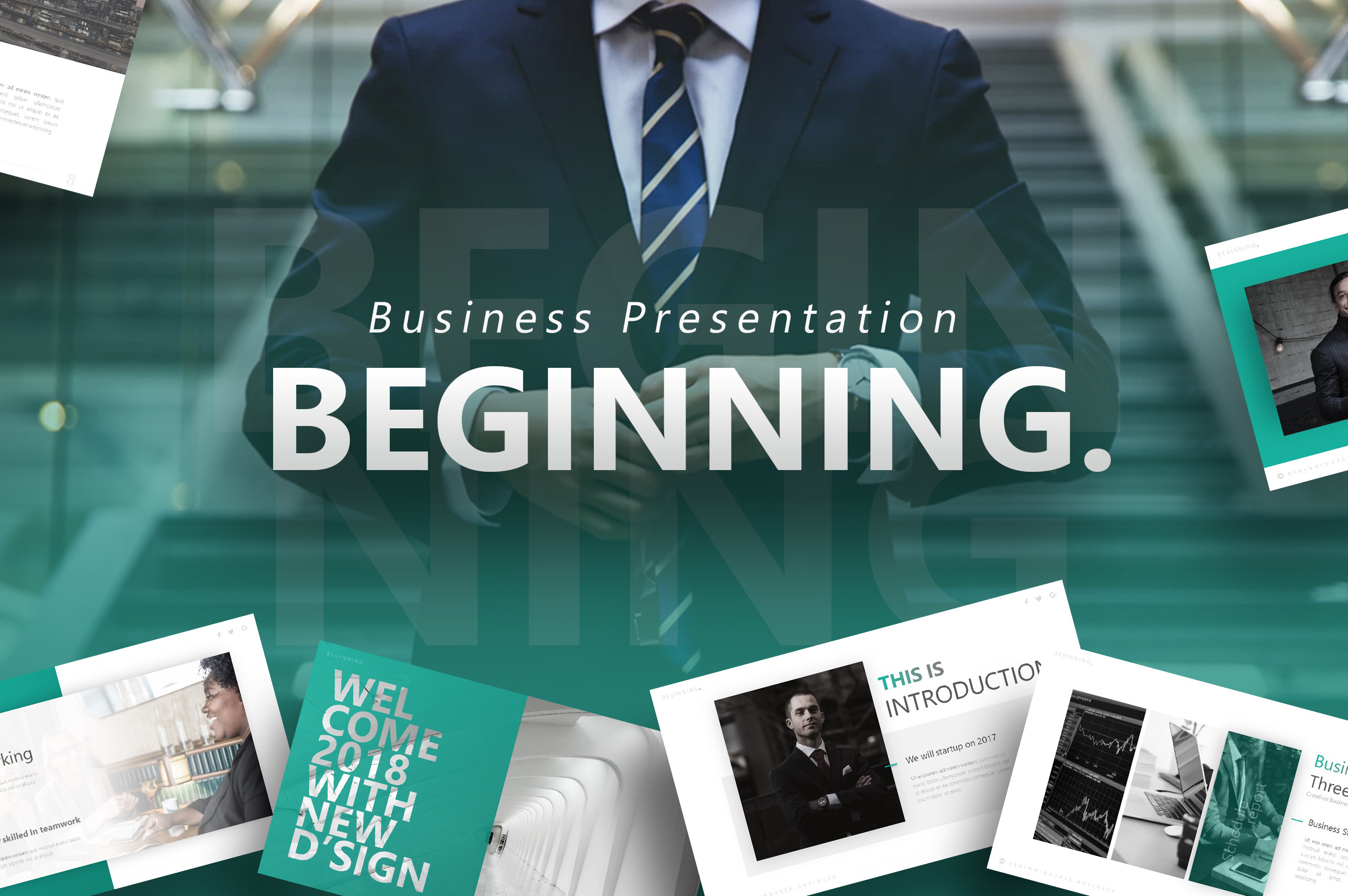 Beginning - Business Presentation, a Presentation Template by RRGraph ...