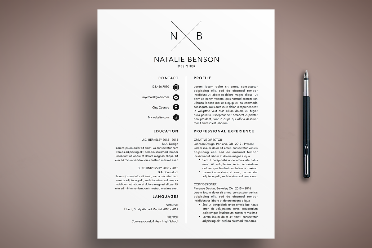 Creative Resume Template Word Pages, a Resume Template by The Creative ...