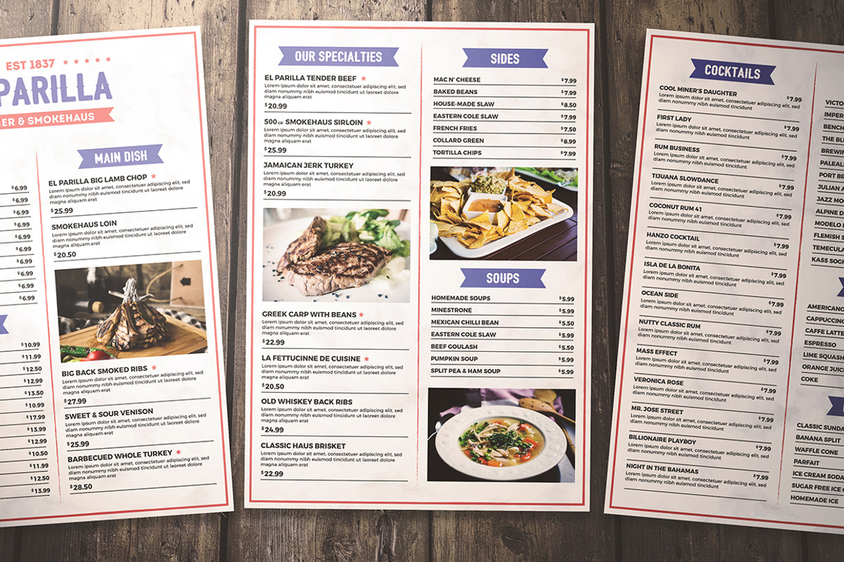 Simple Restaurant Menu, a Flyer Template by Gumico Studio.