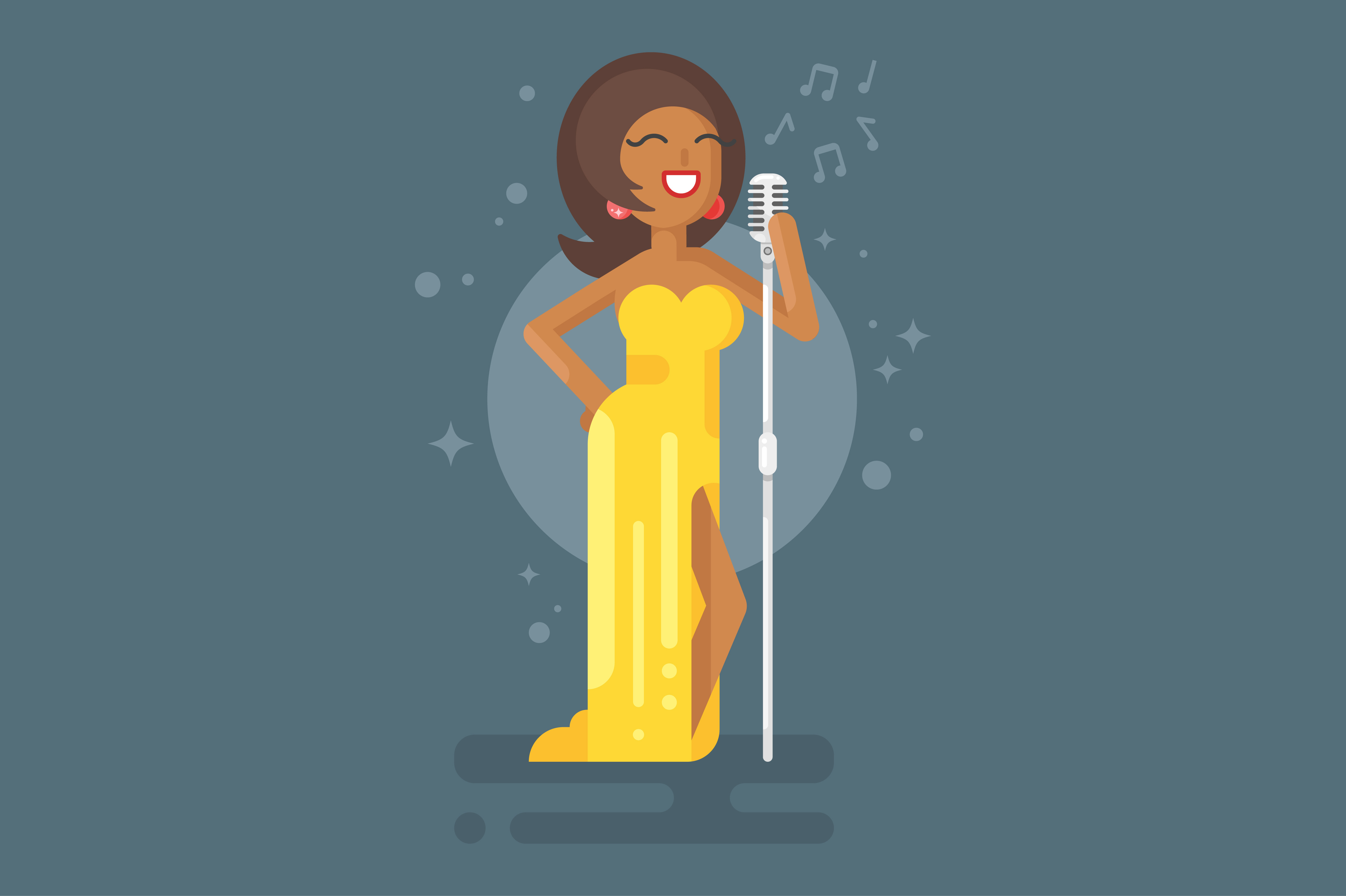 Jazz singer, a Person Illustration by Cartoon time!