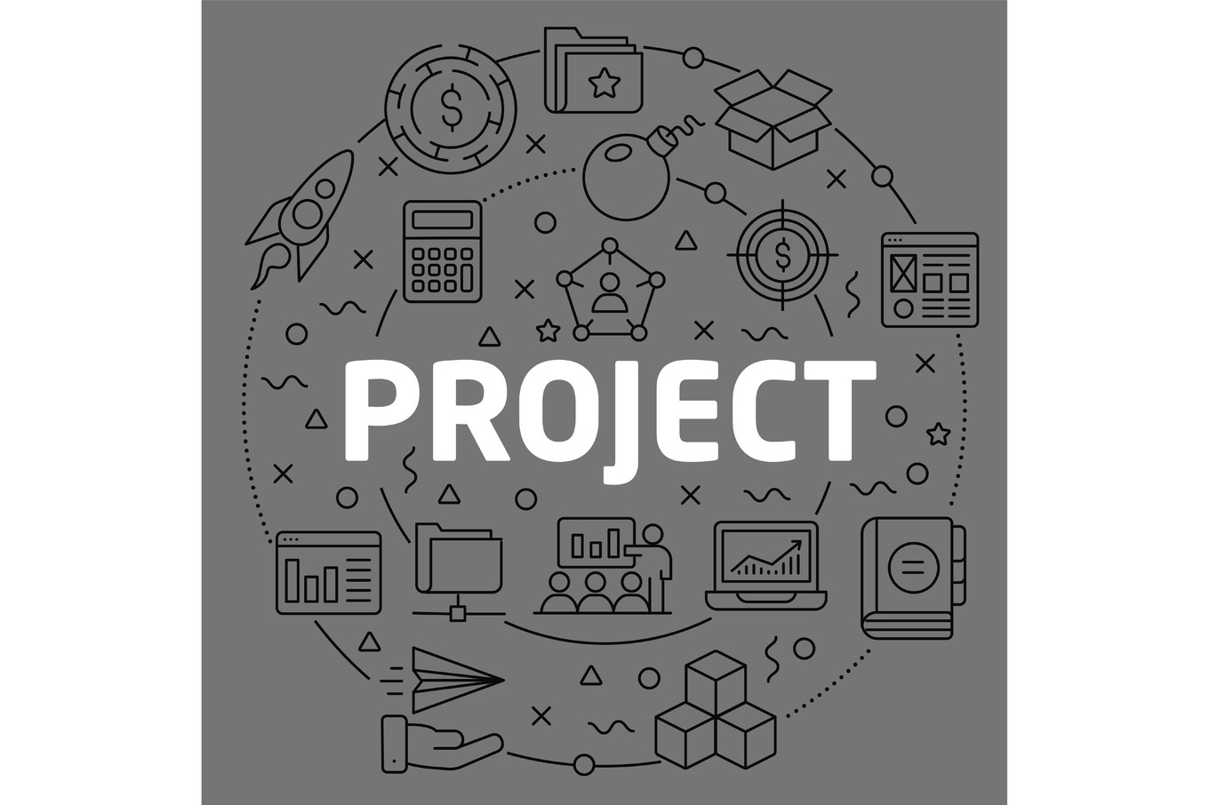 Linear illustration project, a Presentation Template by ToozDesign