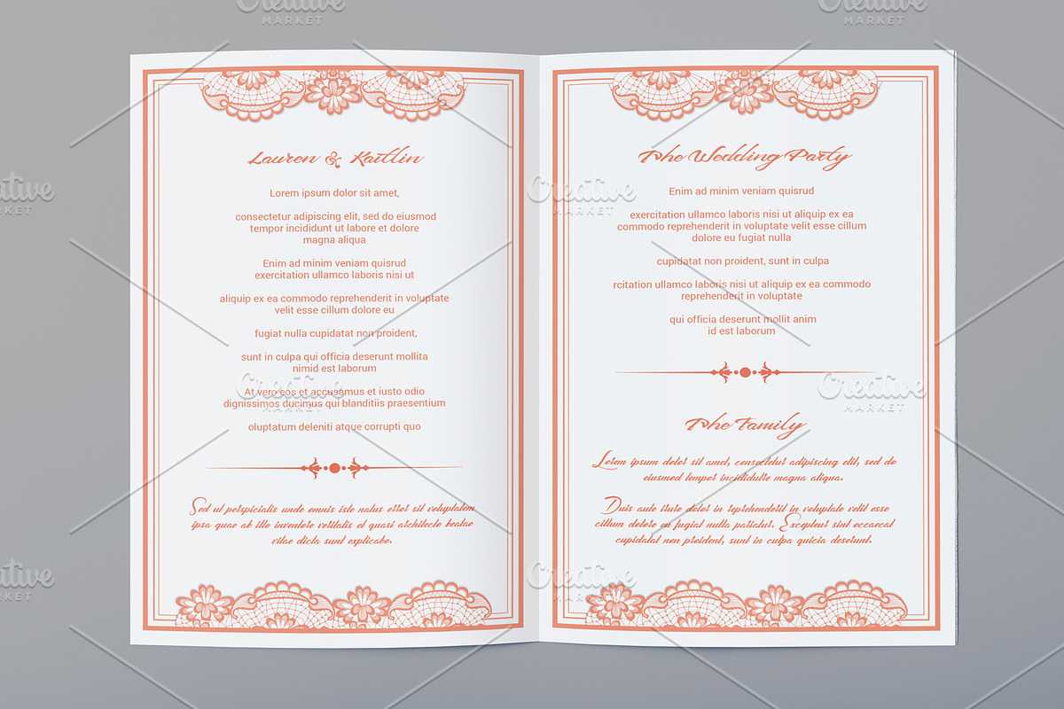 Wedding Program Template, a Brochure Template by retrographix
