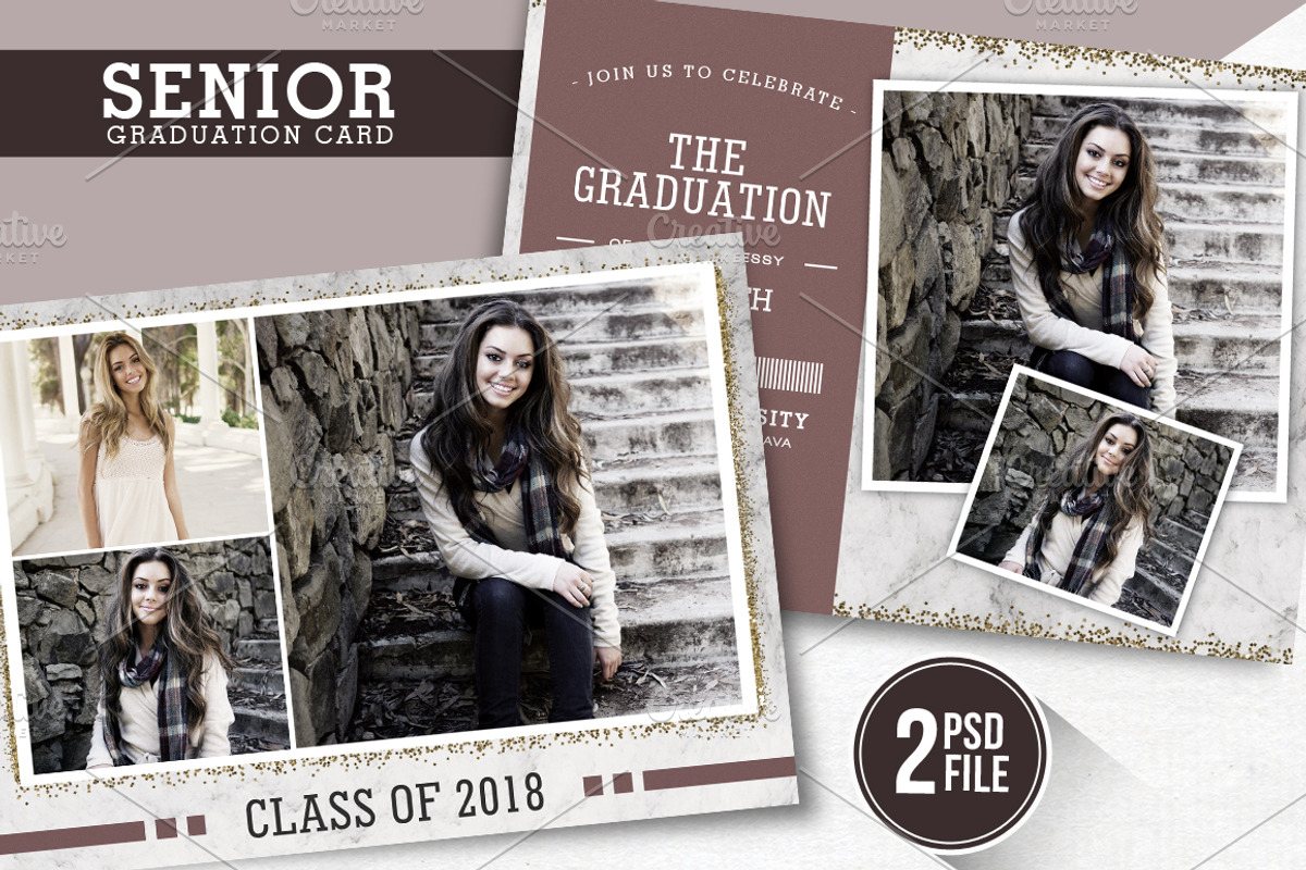 Senior Graduation Card Template, a Card Template by AyumaDesign