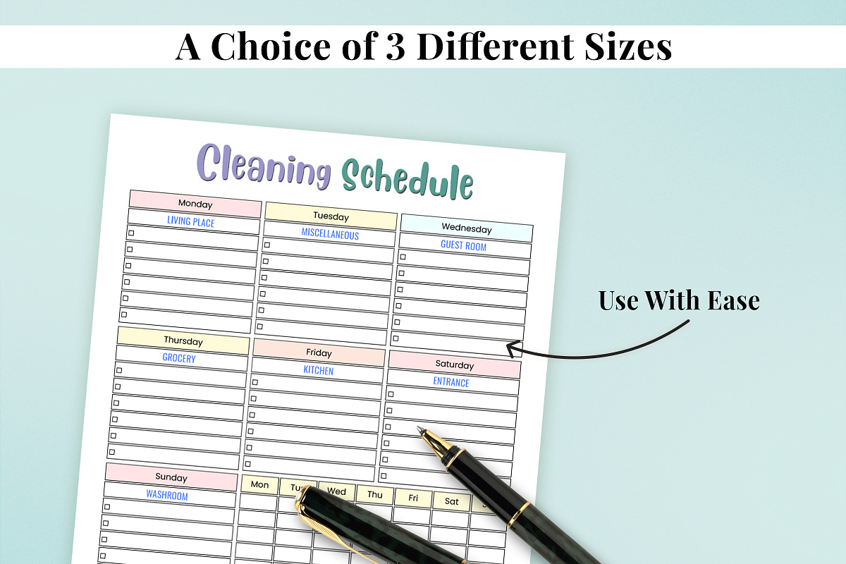 Editable Cleaning Schedule Printable