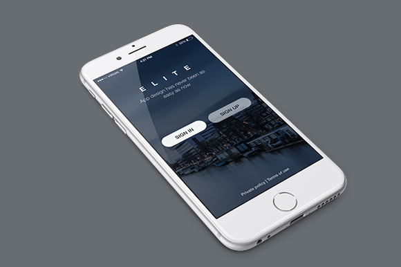 Elite Mobile App Login, an iPhone Mockup by Isma Shop