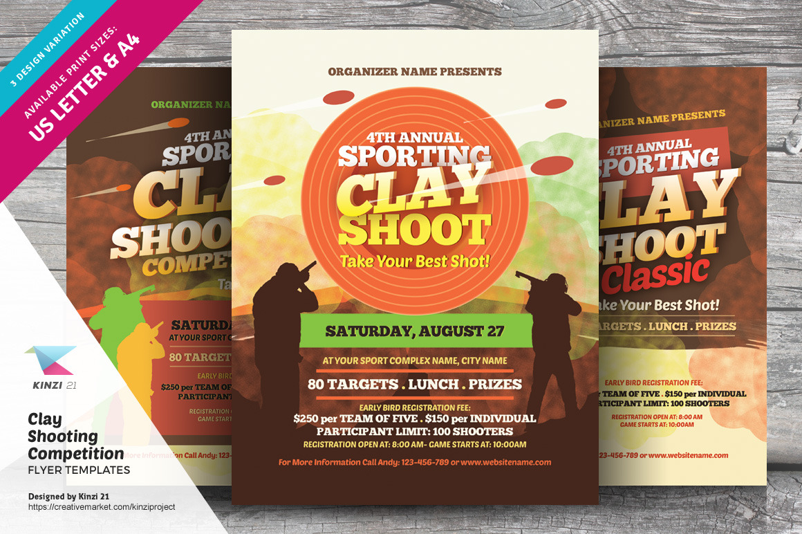 Clay Shooting Competition Flyers, a Flyer Template by kinzi21