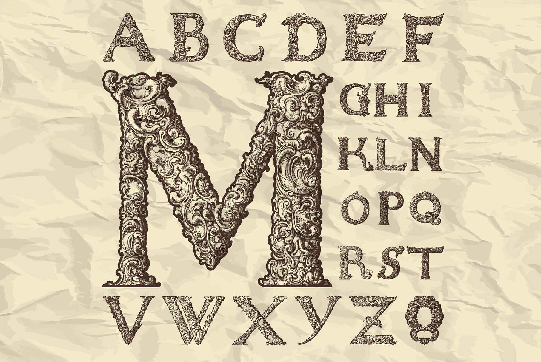 Ornamental letter alphabet | Decorative Illustrations ~ Creative Market