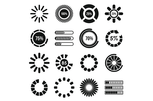 Loading bars and preloaders icons, an Icon by Ylivdesign