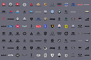 52 Car logo brands icon set, an Illustration by MarkoBabii