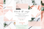 Blush Sage Stock Photo Social Bundle, a Social Media Template by Essem ...