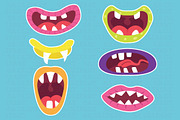 Cute Monster Mouths Clipart, an Illustration by SA ClipArt