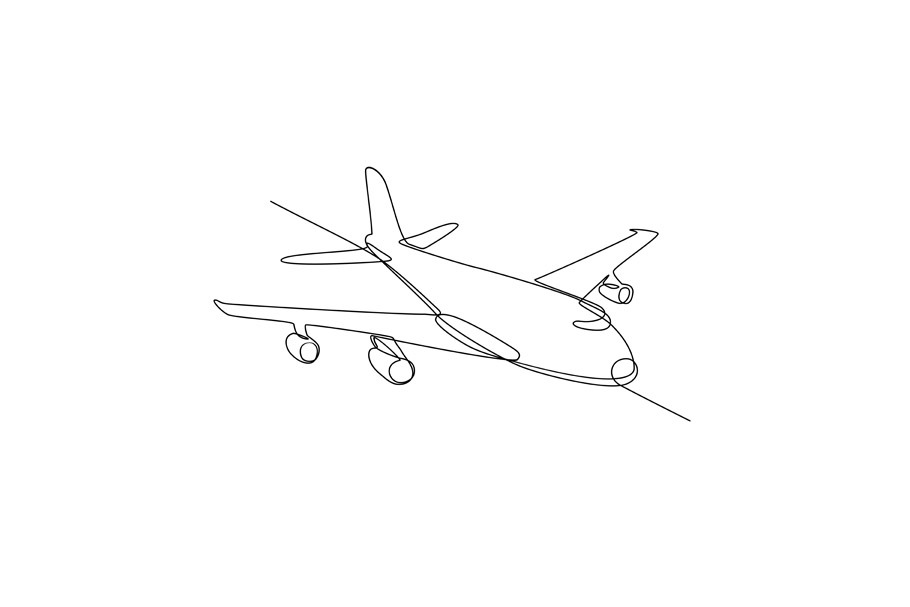 Jumbo Jet Plane Airliner Continuous, a Transportation Illustration by ...