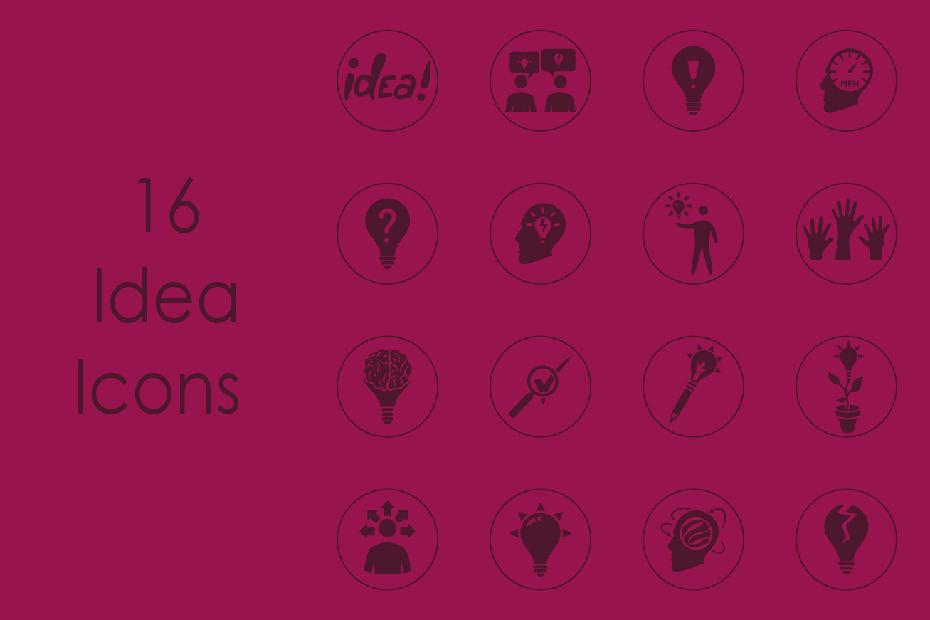 16 IDEA simple icons, an Icon by Palau