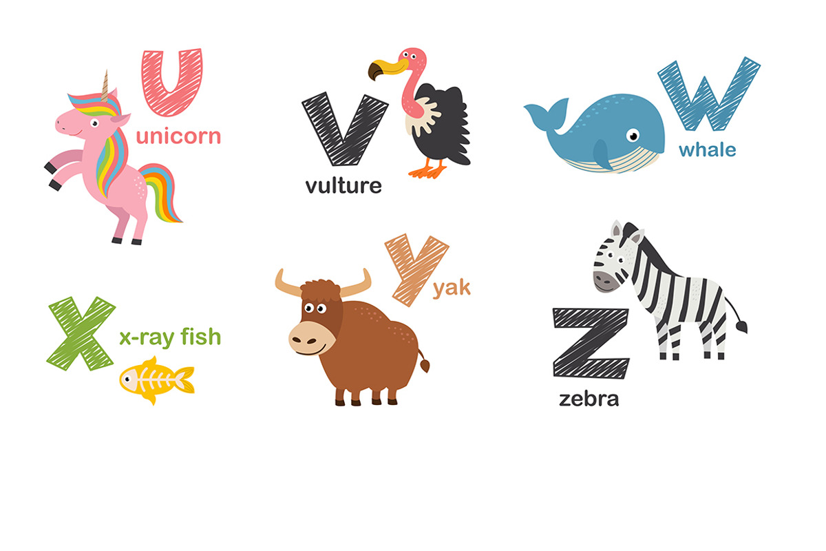 alphabet with animals, an Animal Illustration by NataKa