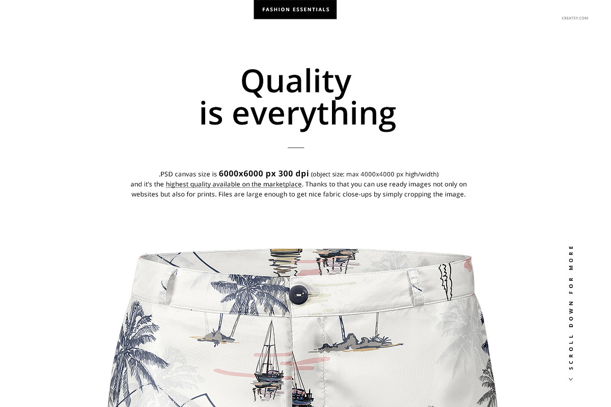 Men’s Polyester Shorts Mockup Set, a Bottom Mockup by creatsy5