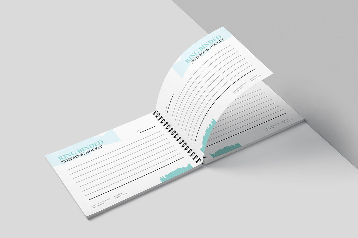 A5 Landscape Ring Bind Book Mockups, a Books & Magazine Mockup by ...