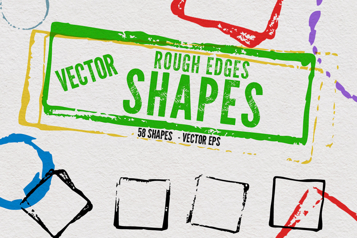 Vector Rough Edges Shapes, a Texture Graphic by DesignWorkz | Creative ...