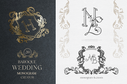 Decorative monogram frames, a Decorative Illustration by pattern shop