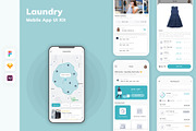 Laundry Mobile App UI Kit, an UI Kit Template by uicube