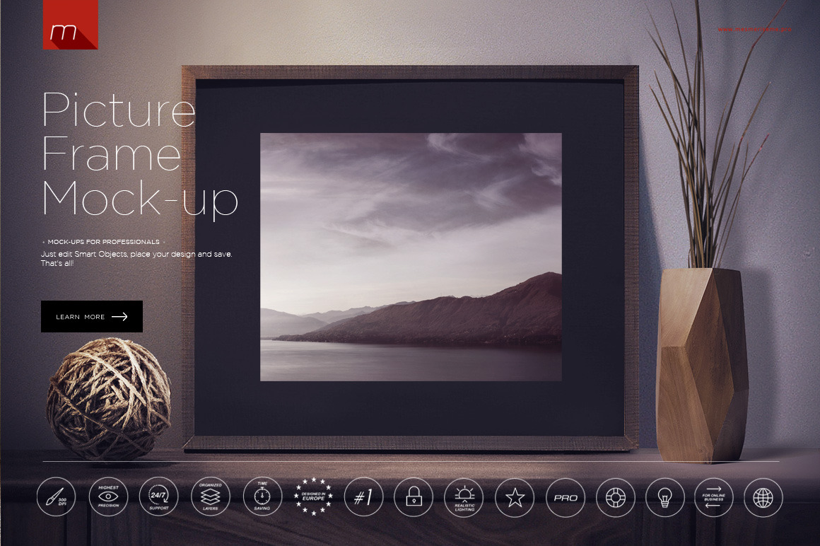 6 Modern Picture Frames Mock-up, a Print Template by Mocca Mockups Store