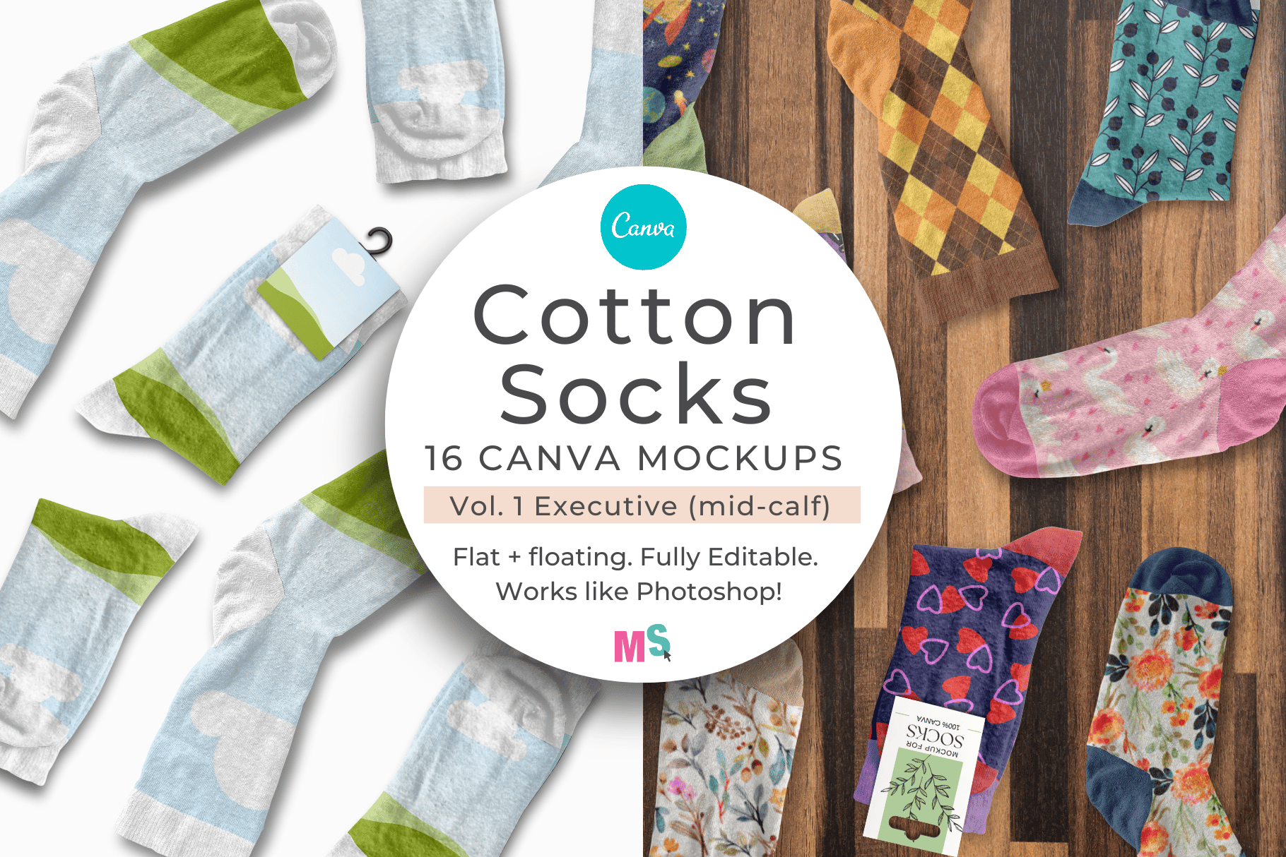 Realistic Cotton Sock Mockup For Canva Canva Socks Sock Template