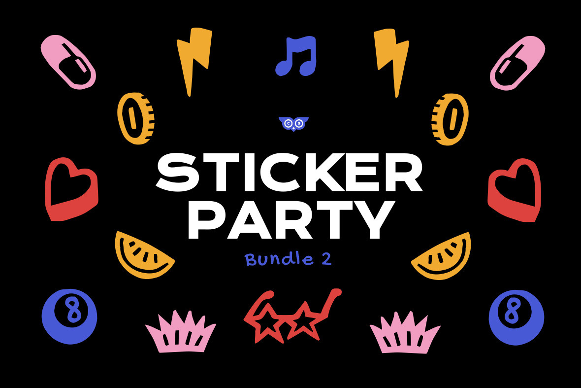Sticker Party Bundle 2, an Object Illustration by ClayStudio