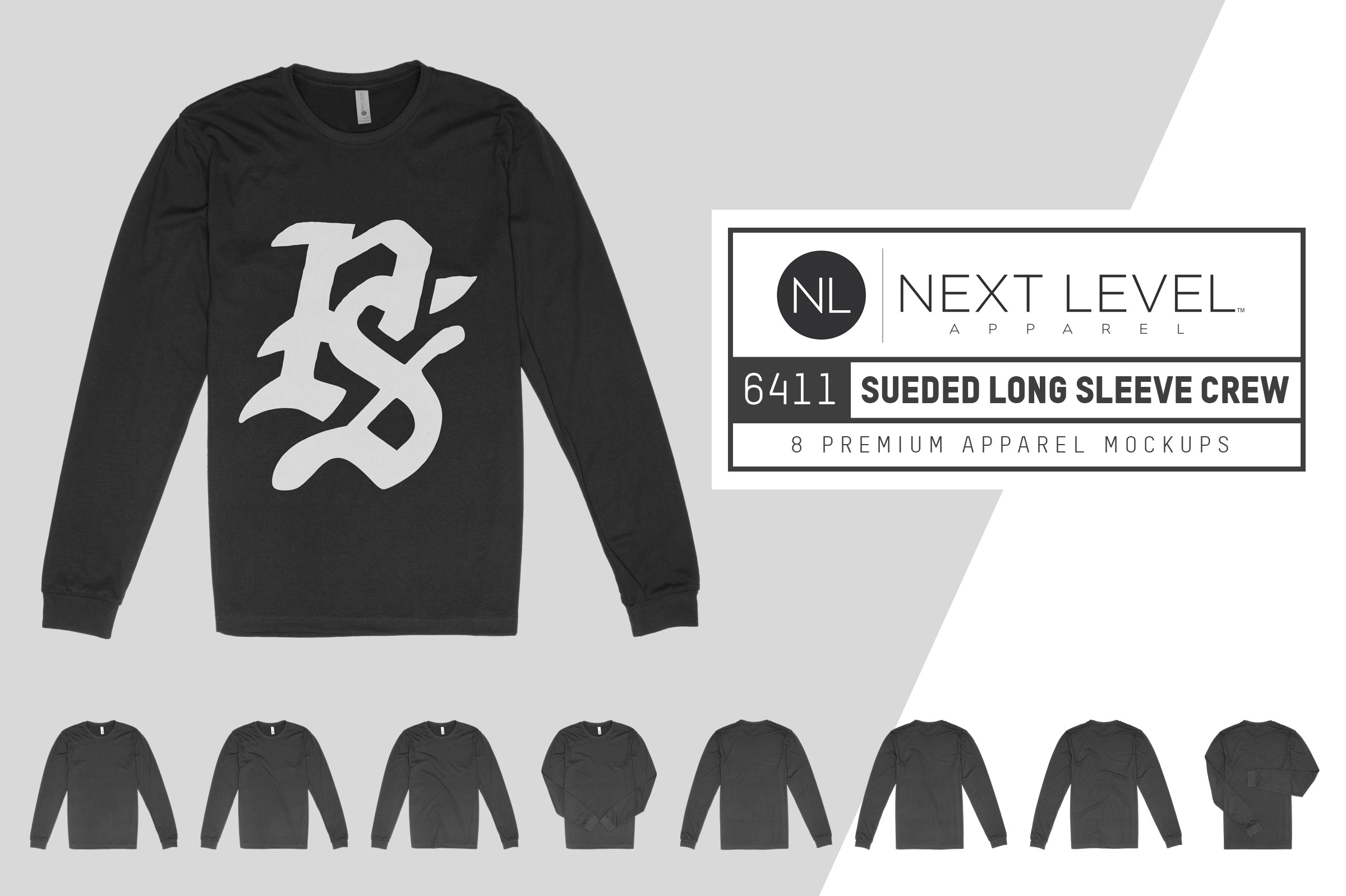 Next Level 6411 Long Sleeve Crew, a Shirt Mockup by Pixel Sauce™
