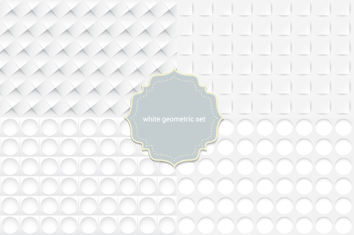 4 seamless white pattern, a Pattern Graphic by DikayaMiau