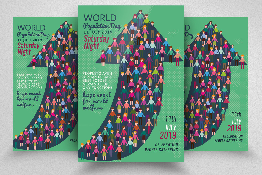 World Population Day Event Flyer, a Flyer Template by Design Up