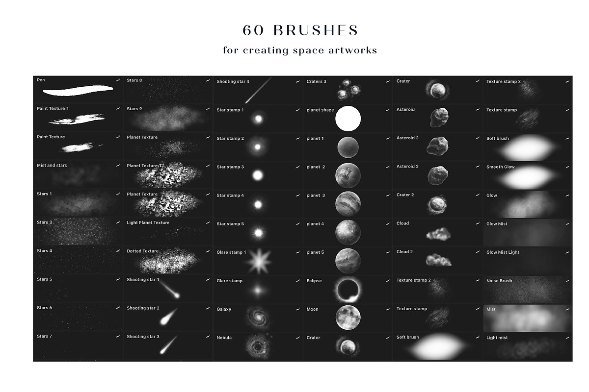 Out of Space Procreate Brushes, a Brush Add-On by Pencil Twist