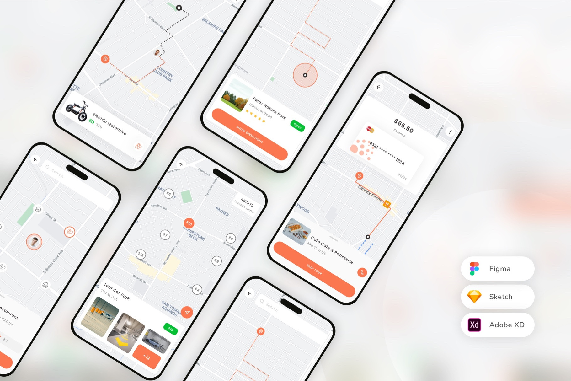 Maps & GPS Mobile App UI Kit, an UI Kit Template by uicube